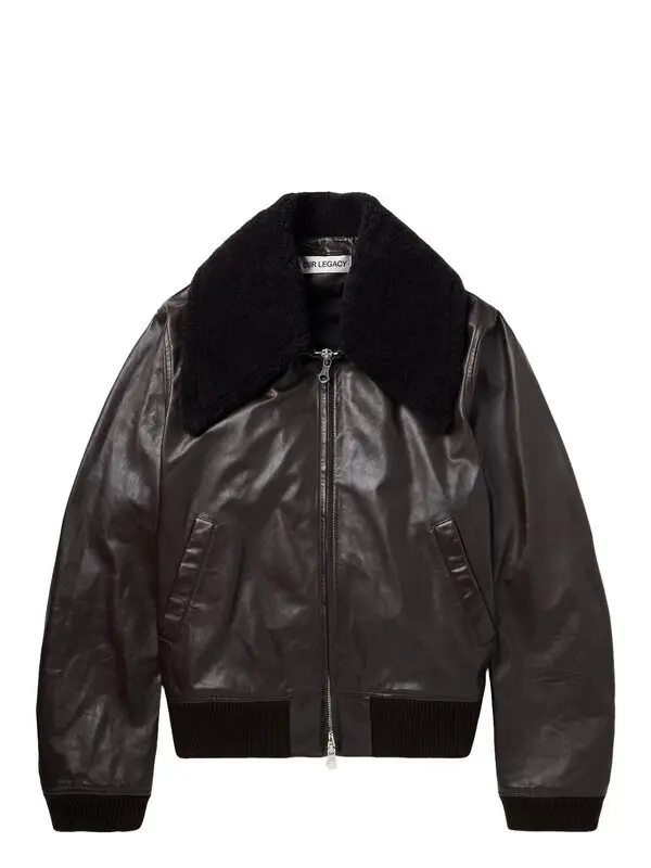 Our Legacy Pharos Leather Bomber Jacket - Brown