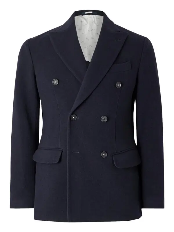 Massimo Alba Brando Double-breasted Cashmere Blazer - Blue