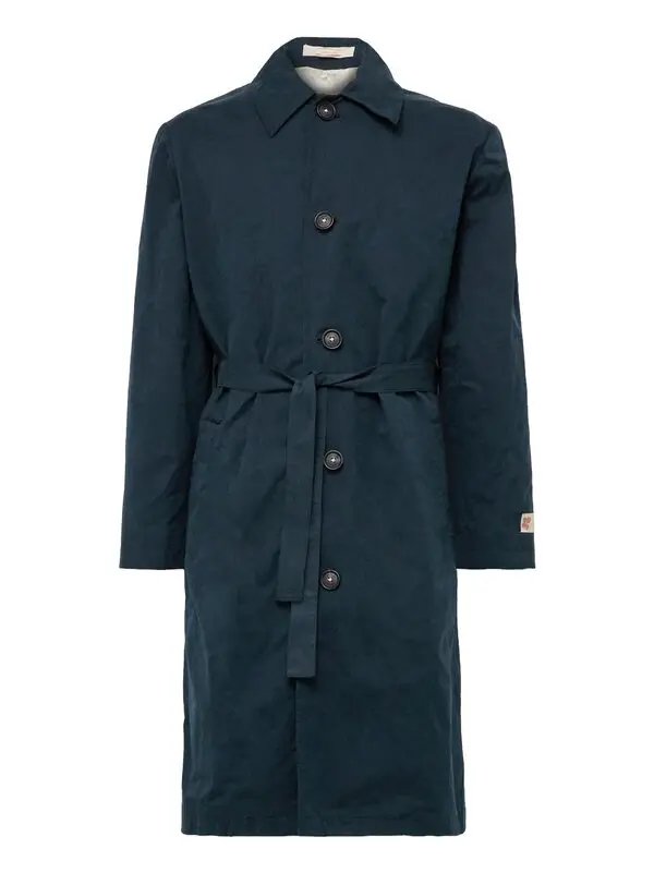 Massimo Alba Mustang Woven Trench Coat - Blue