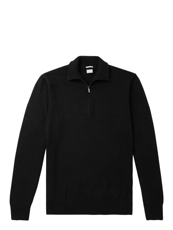 Massimo Alba Lima Cashmere Half-zip Sweater - Black