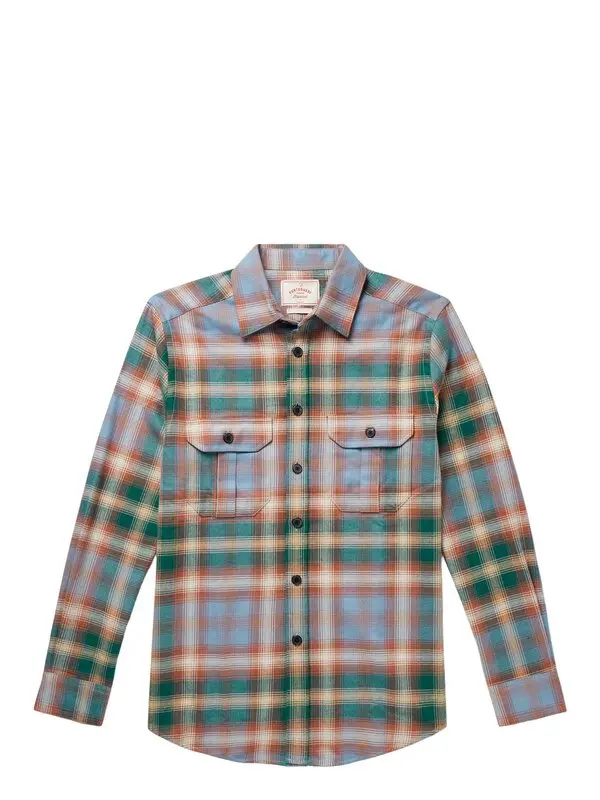 Portuguese Flannel Log Checked Organic Cotton-flannel Shirt - Green