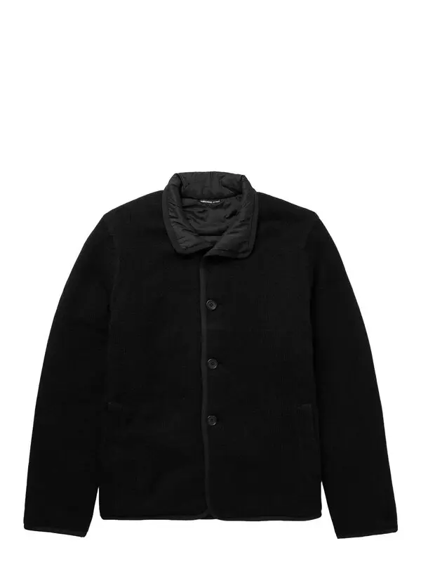 JAMES PERSE Suede-trimmed Cashmere Car Coat - Black