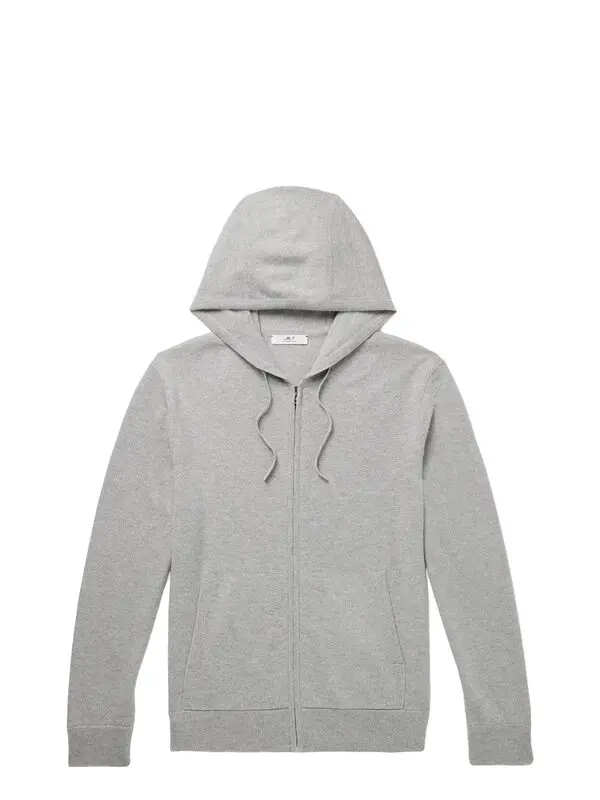 Mr P. Merino Wool And Cashmere-blend Zip-up Hoodie - Gray
