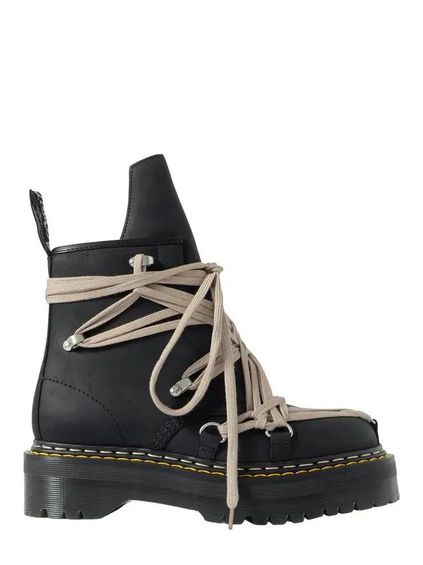 Rick Owens Dr. Martens X 1460 Quad Megalace Boots - Black