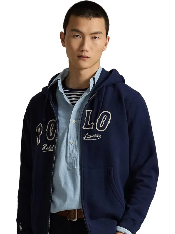 Ralph Lauren The Rl Fleece Western-logo Hoodie - Cruise Navy