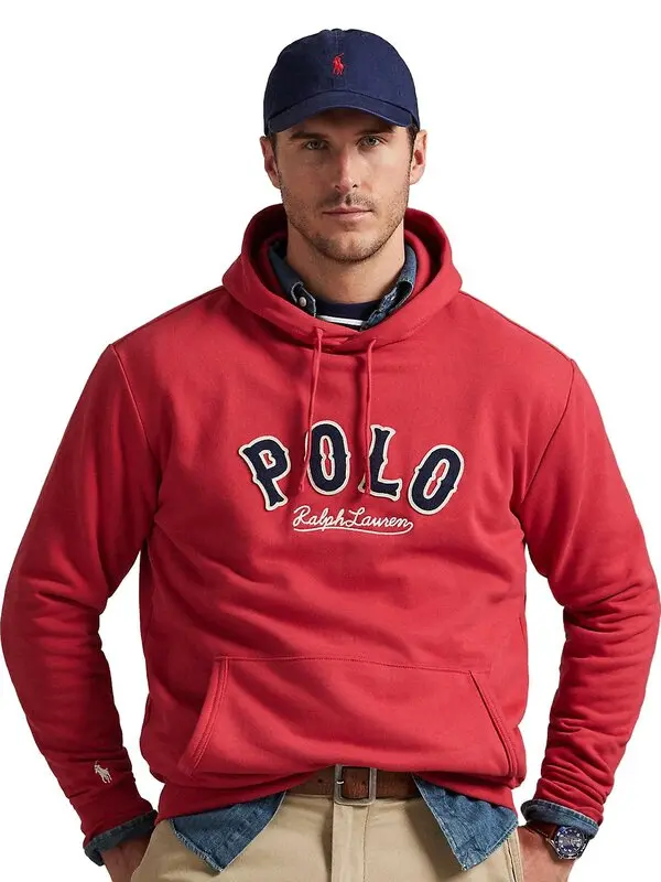 Ralph Lauren The Rl Fleece Western-logo Hoodie - Sunrise Red