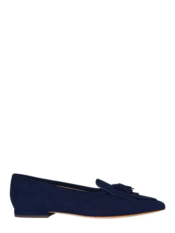 Ralph Lauren Londyn Sheep-suede Kiltie Ballet Flat - Refined Navy