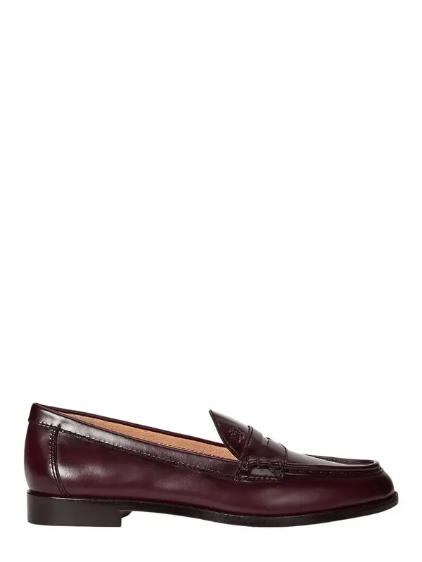 Ralph Lauren Wynnie Leather Loafer - Dark Garnet