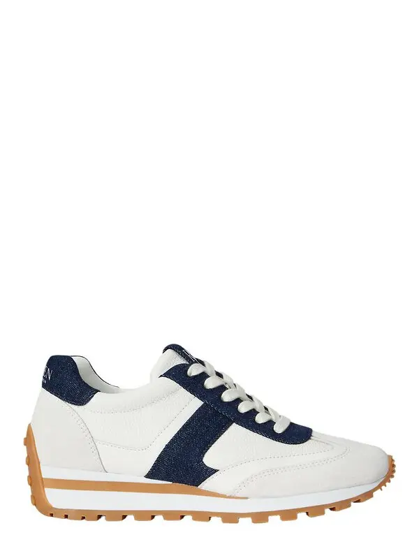 Ralph Lauren Dani Leather And Suede Sneakers - Snow White/bianco Multi