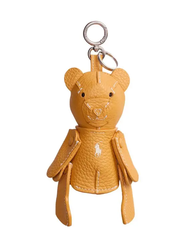 Ralph Lauren Polo Bear Leather Bag Charm - Mango