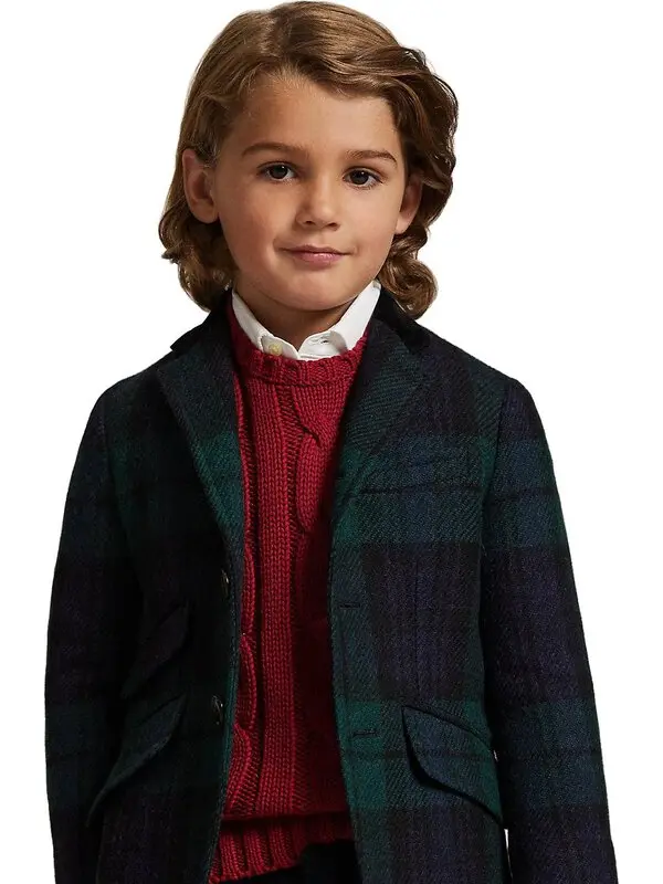 Ralph Lauren Plaid Wool Tweed Suit Jacket - Multi