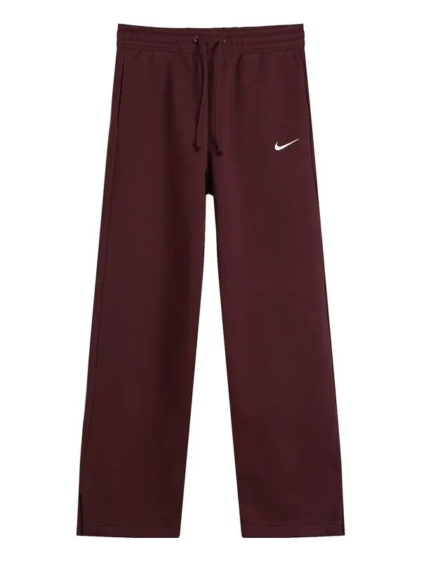 Nike Phoenix Fleece Wide Leg Sweatpants - Burgundy/sail