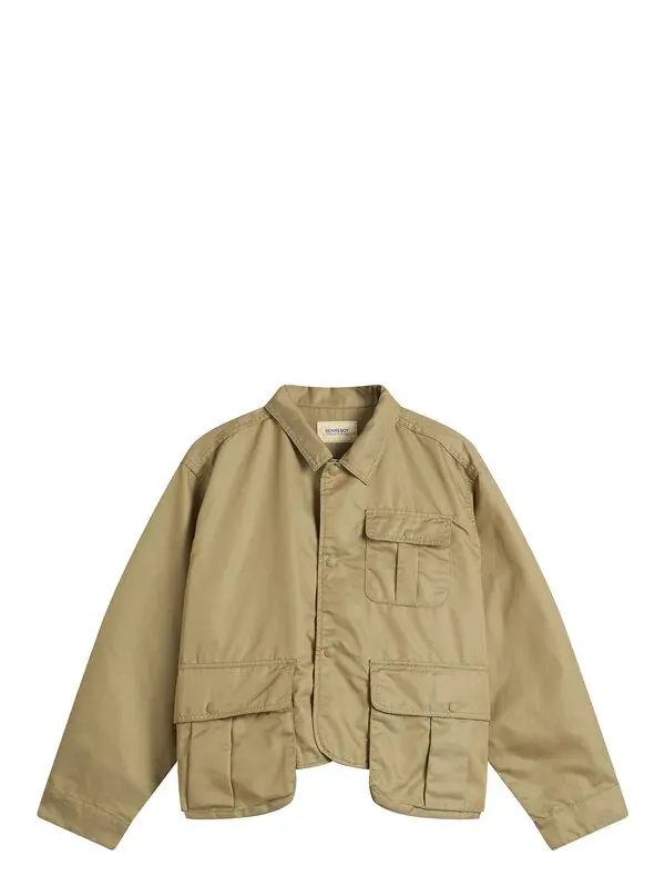 BEAMS Chambray Gabardine Short Fishing Jacket - Beige