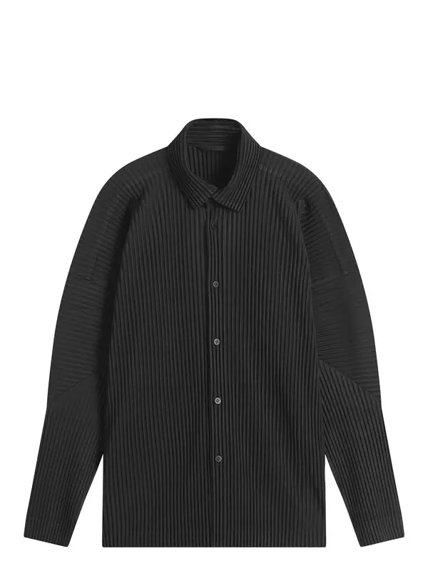 HOMME PLISSE Button Down Shirt - 15-black