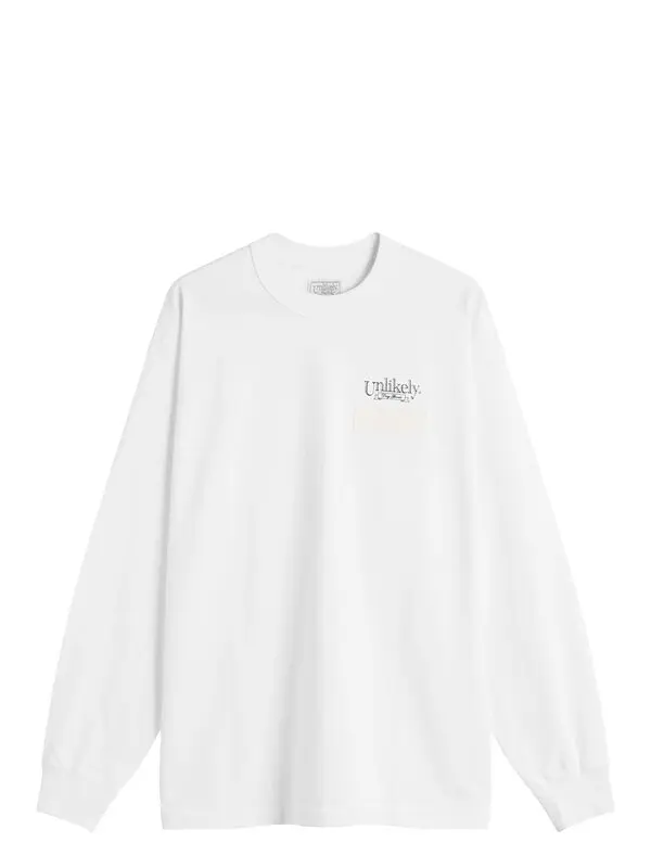 UNLIKELY DRY GOODS Team Logo Long Sleeve T-shirt - White
