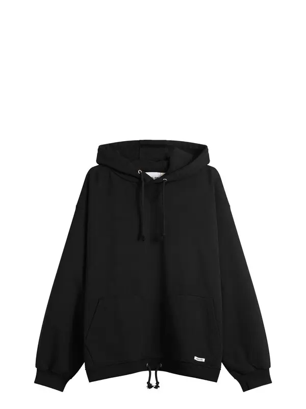 ANGLAN Double Valley Tuck Sweat Hoodie - Black