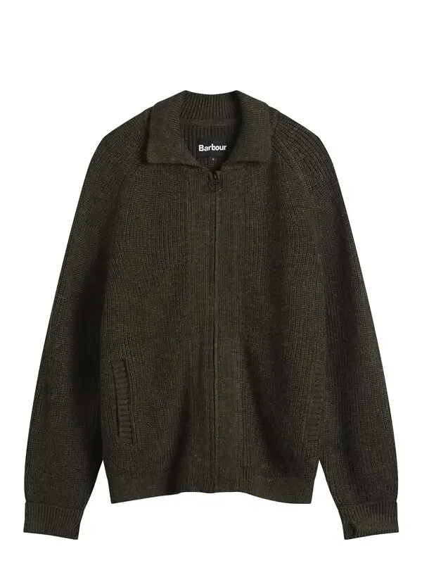 Barbour Heritage + Garthman Zip Cardigan - Olive Ink