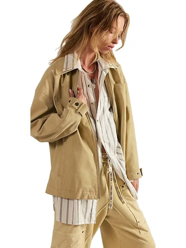 Free People We The Free Sloane Vegan Suede Jacket - Shore Sand