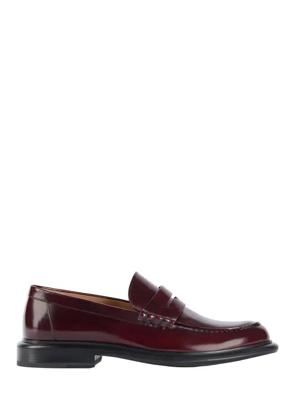 Givenchy Gent Loafers In Brushed Leather - Burgundy