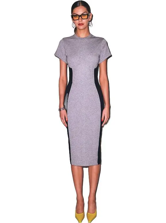 Fleur Du Mal Terry Underbust Midi Dress - Gray
