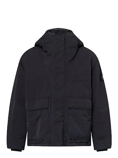Stone Island Naslan-tc Corrosion Hooded Woven Parka - Black