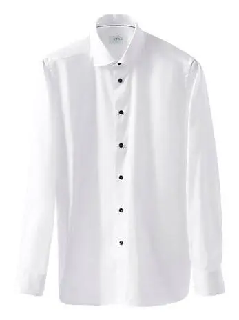 Eton Solid Signature Contemporary-fit Cotton Twill Shirt - White