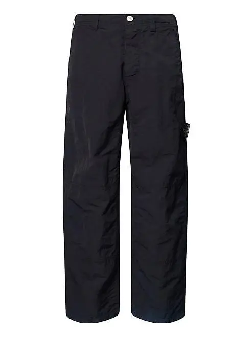 Stone Island Drawstring Loose-fit Woven Trousers - Black