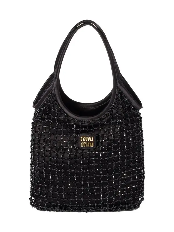 Miu Miu Ivy Beaded Duchesse Bag - Black