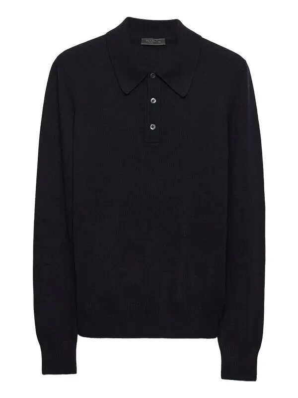 Prada Cashmere Polo Shirt - Navy