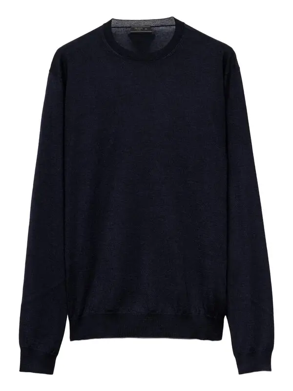Prada Cashmere And Silk Crew-neck Sweater - Navy