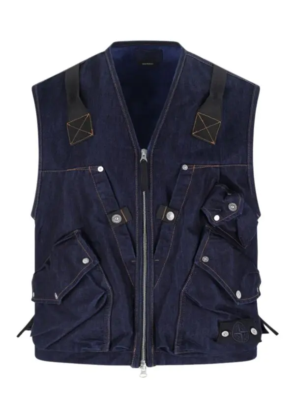 Stone Island Pocket Denim Vest - Multi