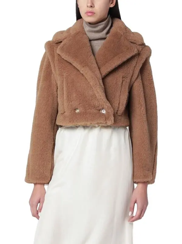 Max Mara Short Teddy Shearling Coat - Beige