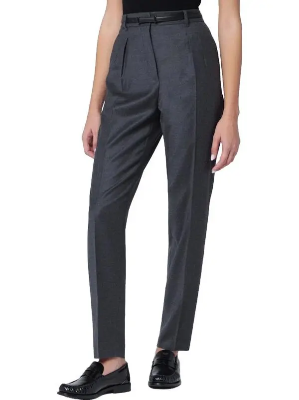 MAX MARA STUDIO Wool Trousers With Belt - Green