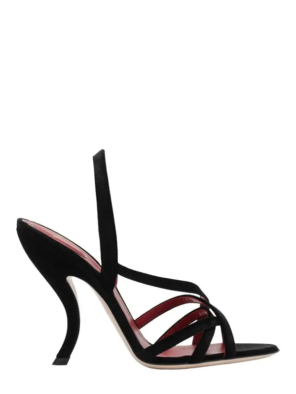 Valentino Garavani Fetishique Velvet Sandals - Black
