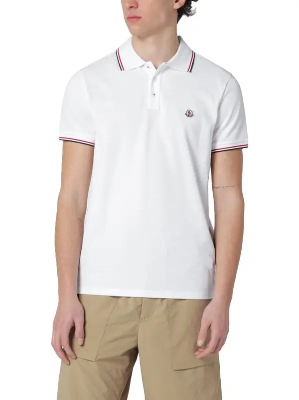 Moncler Short-sleeve Polo Shirt - White