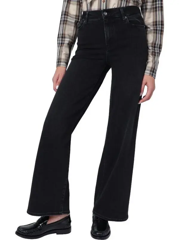 FRAME Le Slim Palazzo Trousers - Black