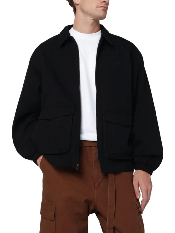 AWAKE NY Zip-up Overshirt With Logo - Black