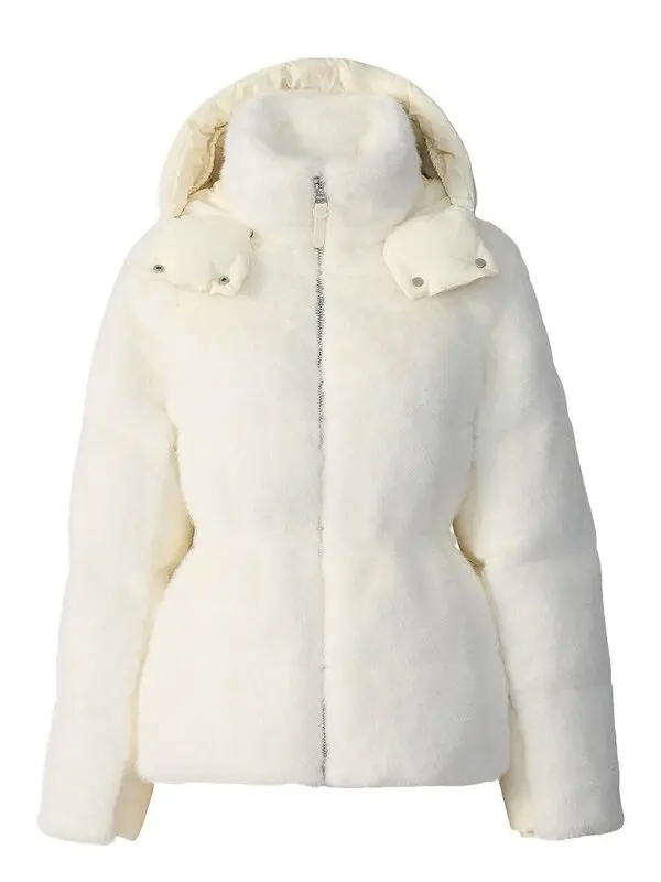 Mackage Cassidy Quilted Down Jacket With Removable Hood - Cream
