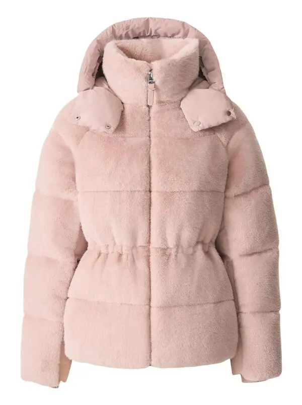 Mackage Cassidy Quilted Down Jacket With Removable Hood - Sepia Rose