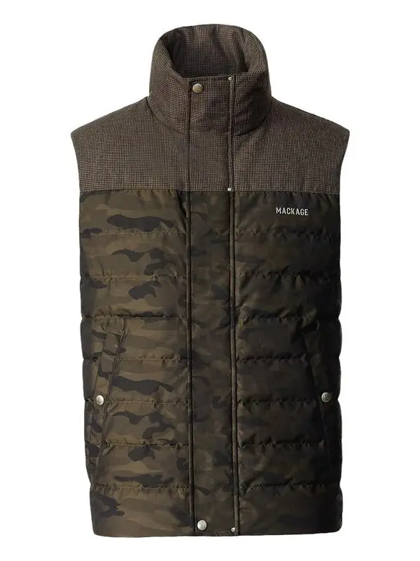 Mackage Brody-jc Down Quilted Vest - Army-carbon Multi