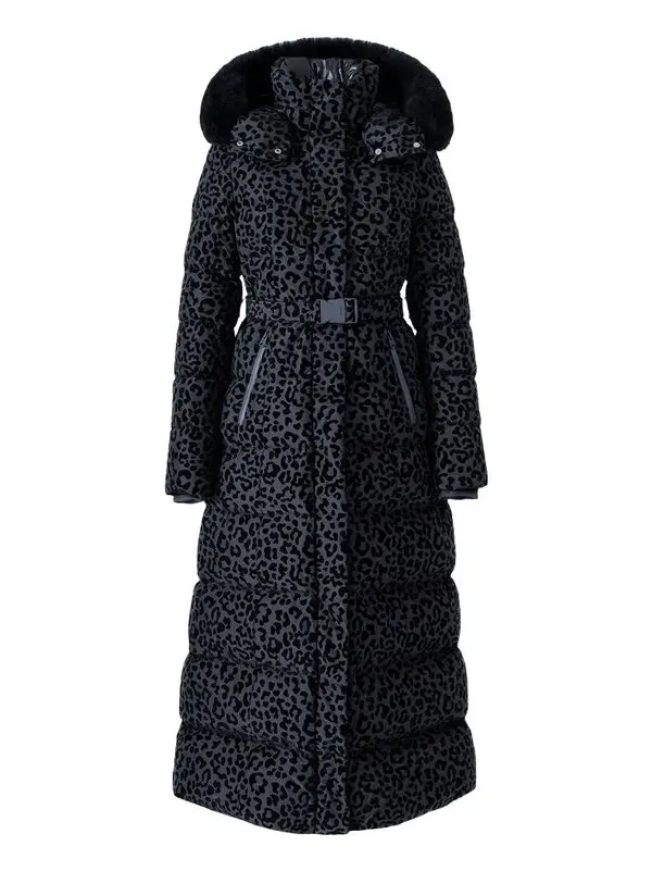 Mackage Down Maxi Coat With Shearling Hood - Black-black