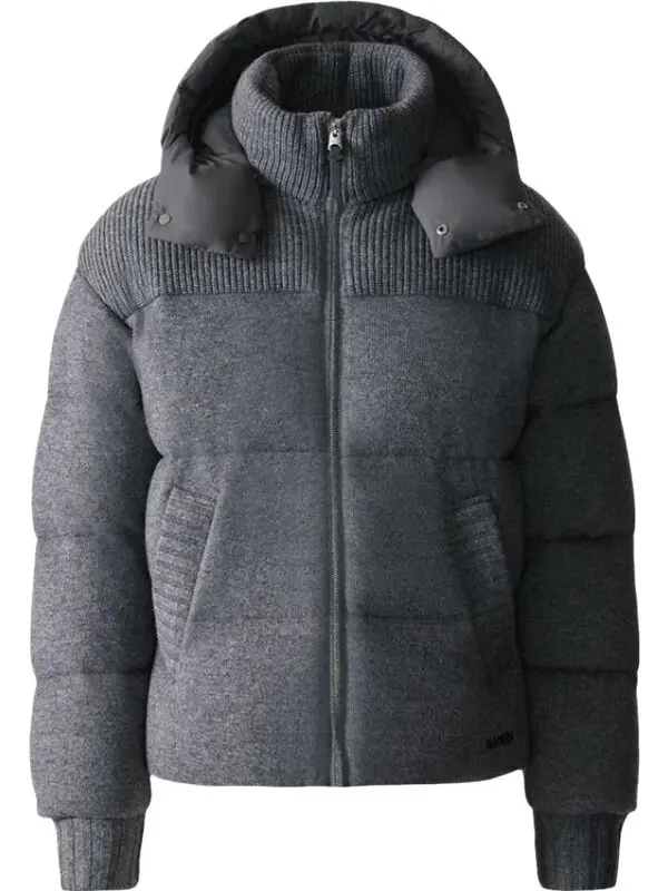 Mackage Griffen Cashmere-blend Down Jacket - Carbon Mix
