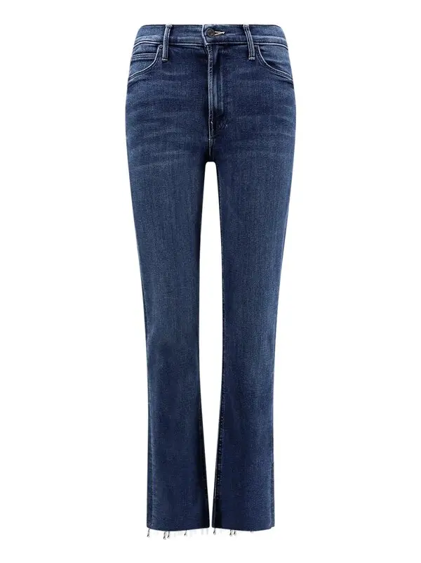 MOTHER Mid-rise Ankle Fray Jeans - Blue