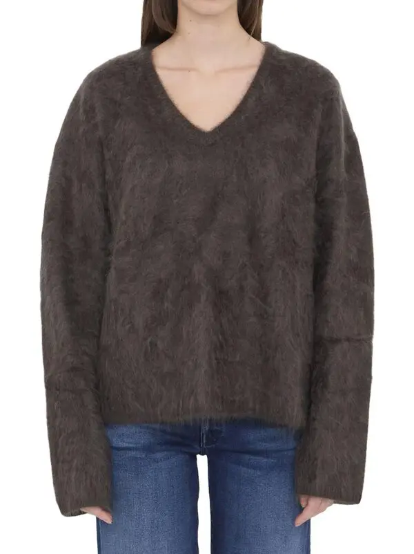 LISA YANG Margareta Brushed Cashmere Sweater - Brown