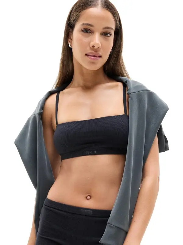 Athleta Tranquil Waffle Bralette - Black