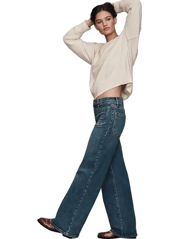 FRAME Le Slim Palazzo High-rise Wide-leg Jeans - Medium Denim