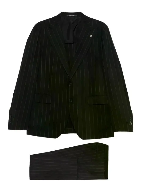 Tagliatore Pinstripe Suit - Black