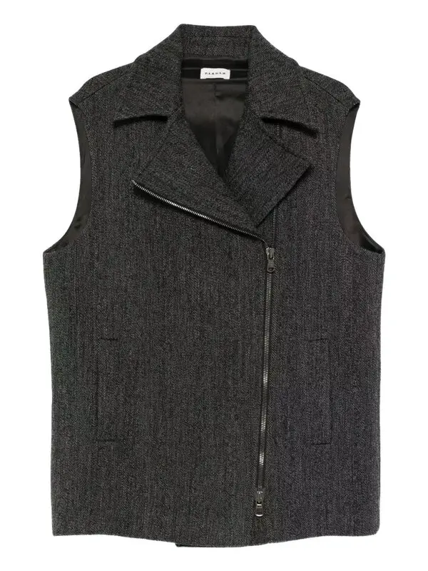 P.a.r.o.s.h Asymmetric Zip Gilet - Grey