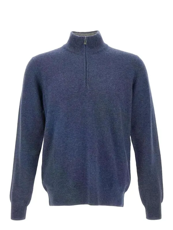 DELLA CIANA Half-zip Stand-up-collar Sweater - Blue