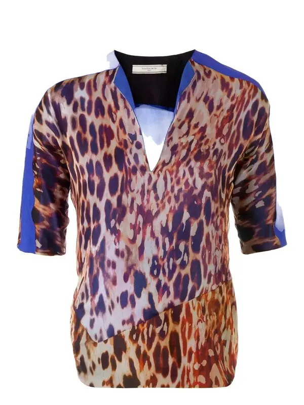 Bouchra Jarrar Animal Print Silk Blouse - Animalier
